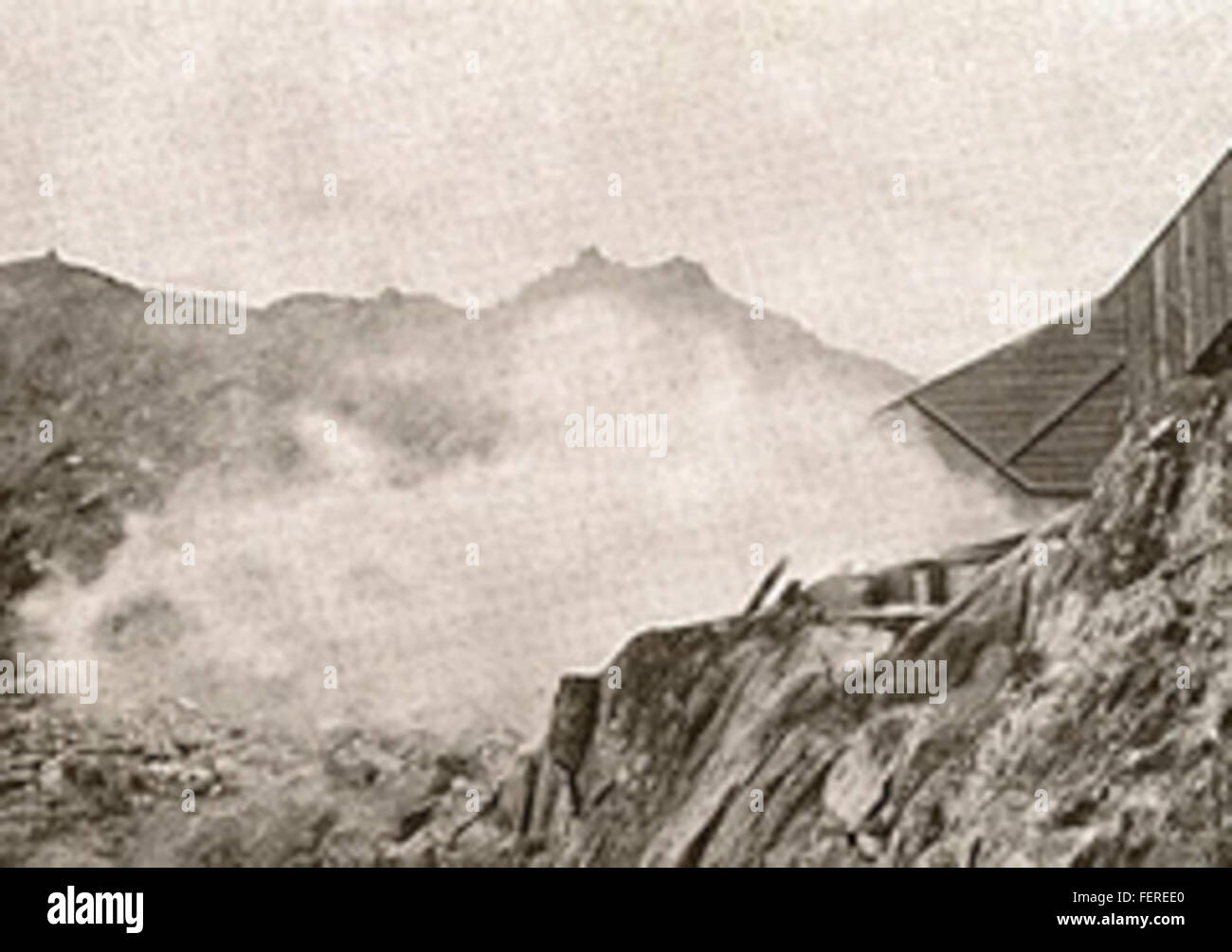 The image shows gas and fumes arising from industrial processes. This ...