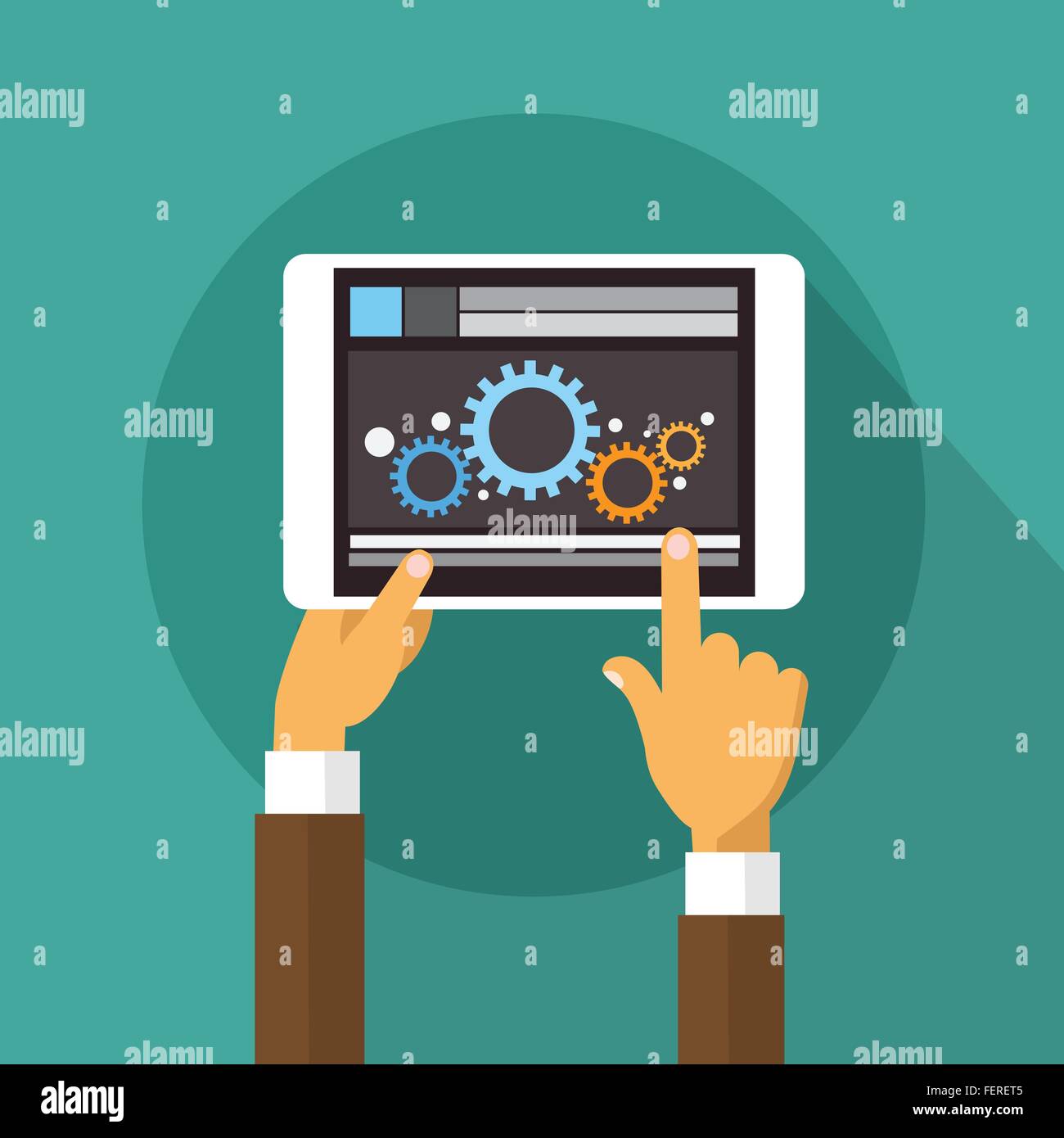 Hands Holding Tablet Computer Developer Mobile Application Technology ...