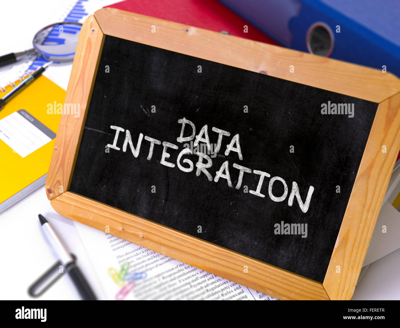 Hand Drawn Data Integration Concept on Small Chalkboard Stock Photo - Alamy