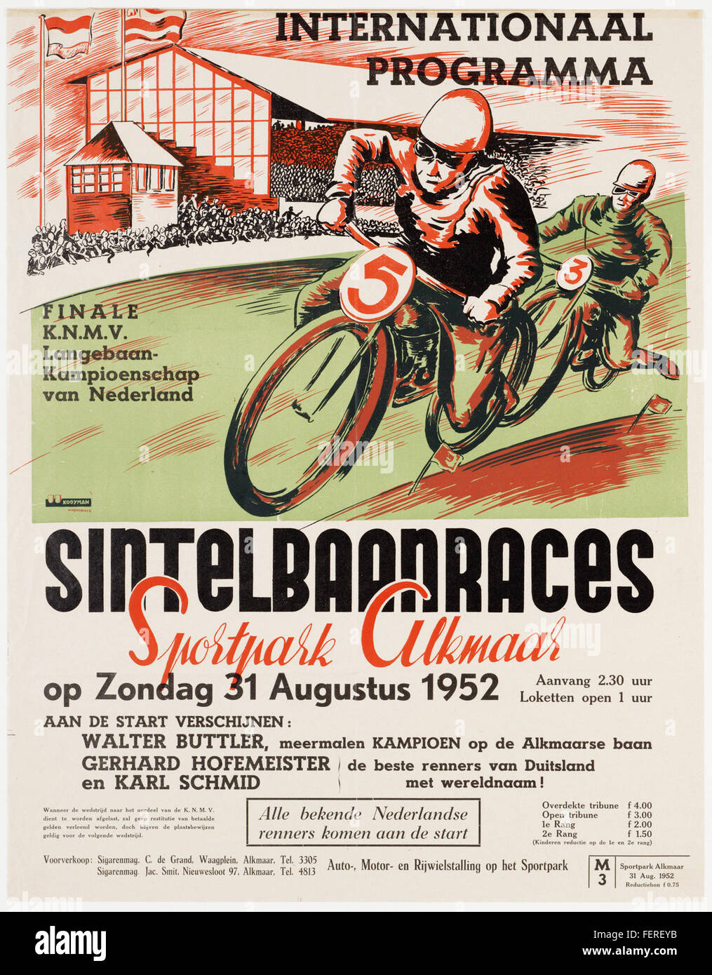 A poster advertising the Sintelbaanraces, a popular event featuring ...