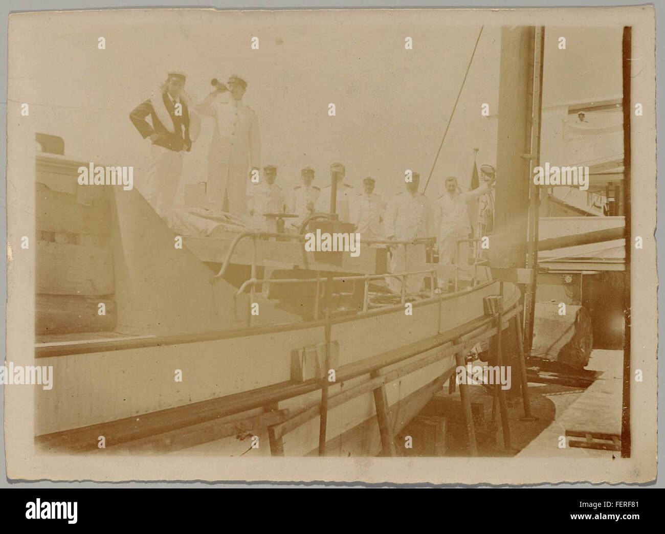 A historical photograph of a ship by Nic Witsen, captured around 1890 ...