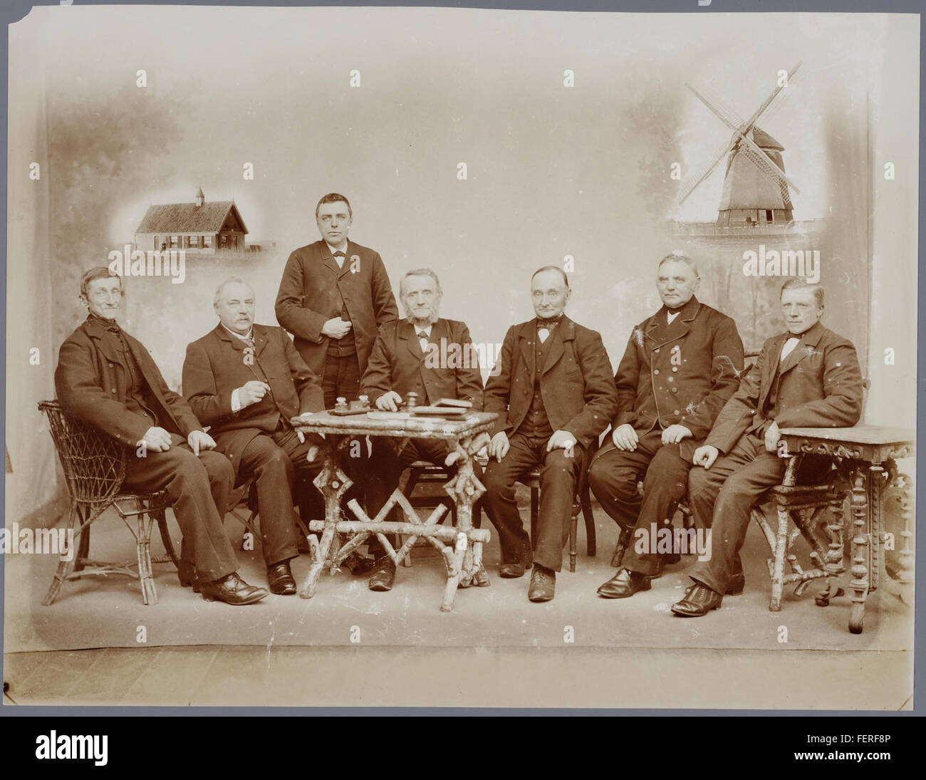A historical photograph of the Geestmolen windmill, dating from around ...