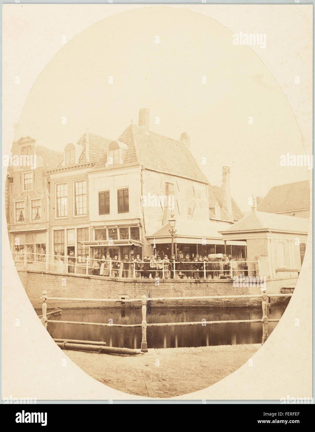 A historical photograph of Mient, a town in Alkmaar, taken around 1870 ...