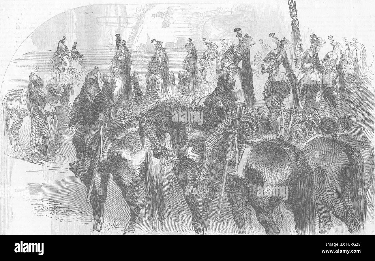 TURKEY Review, French Troops, Istanbul, Sultan 1855. Illustrated London ...