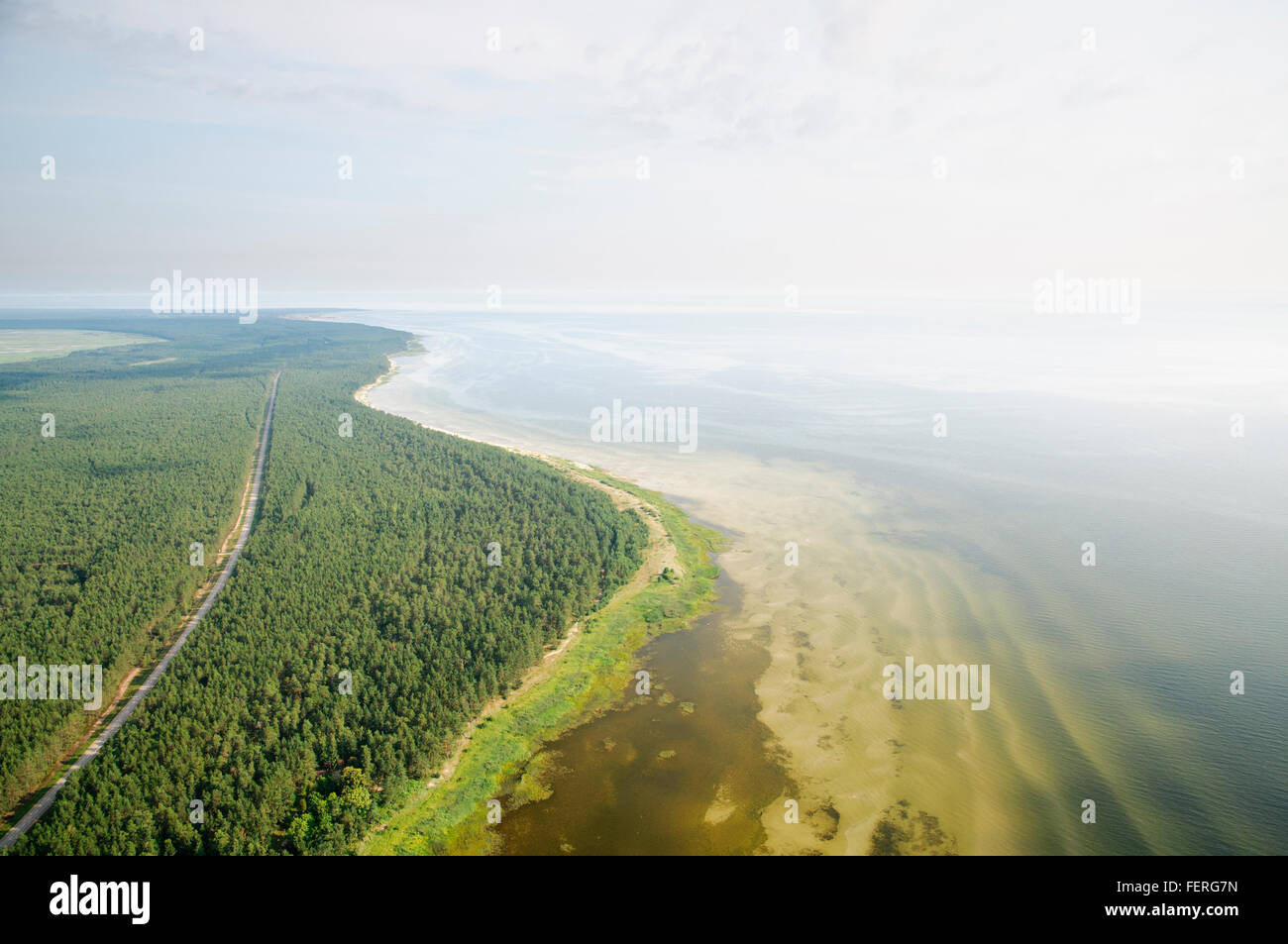 Coastline of the Gulf of Riga in Lake Engure nature park Stock Photo ...