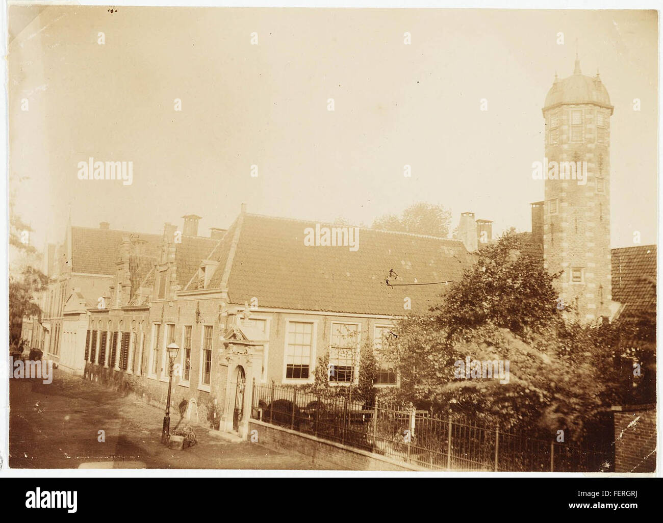 Hof van Sonoy in Alkmaar, Netherlands, circa 1900, is a historical ...