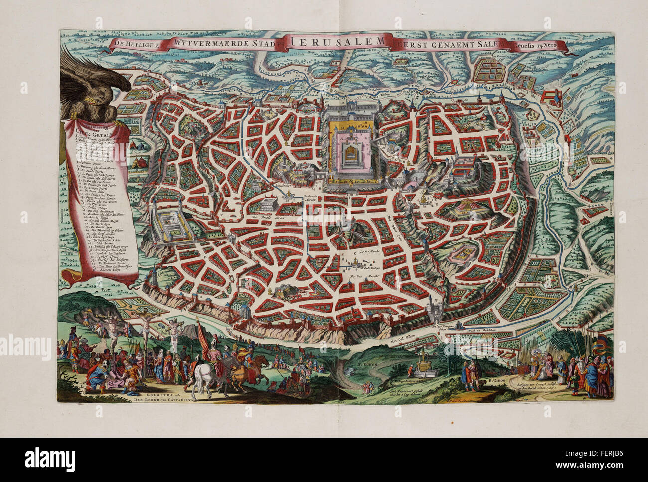 A depiction of Jerusalem, with historical and religious significance ...