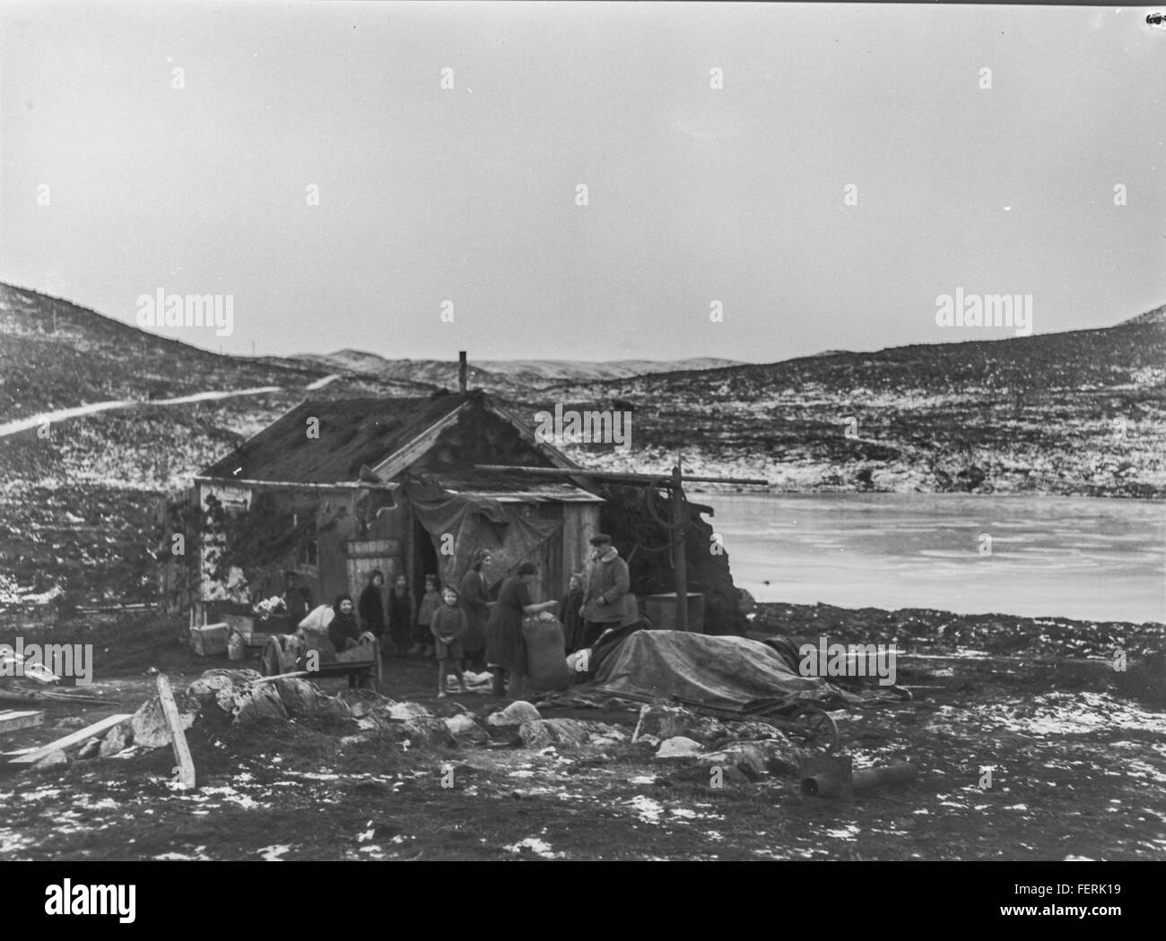 Ødeleggelsene i Gamvik Stock Photo - Alamy
