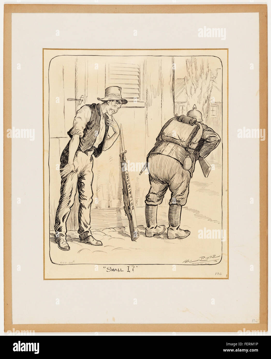 Political cartoon depicting war hi-res stock photography and images - Alamy