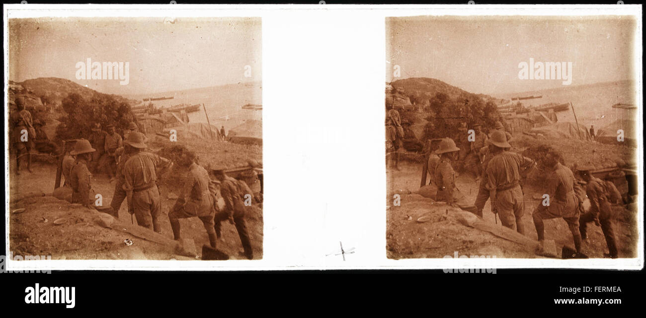 A photograph of Anzac Cove in Gallipoli, taken in May 1915 during the ...