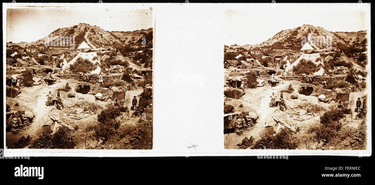 Anzac Cove during the Gallipoli campaign in May 1915, where trench ...