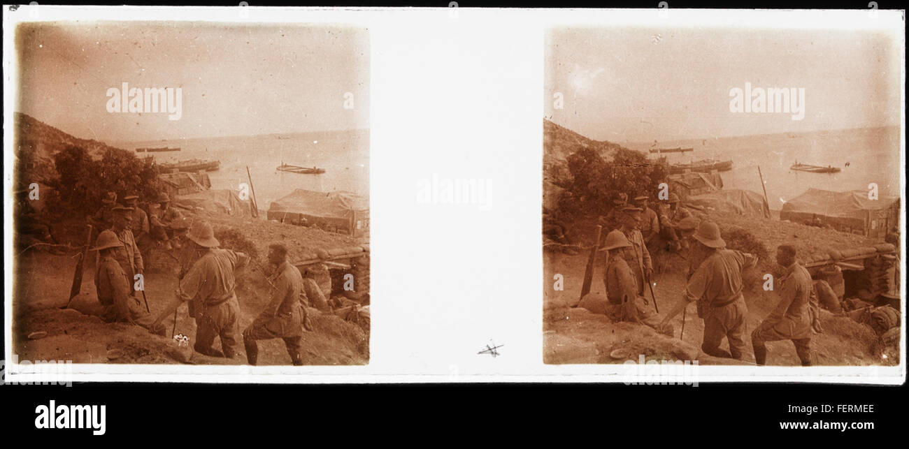 A photograph of Anzac Cove in Gallipoli, Turkey, taken in May 1915 ...