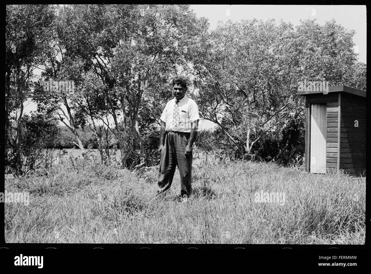 This image, taken in February 1965, shows an Aboriginal man, possibly ...