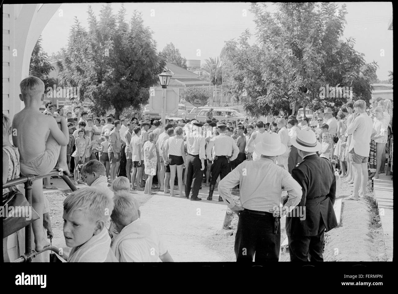 This photo captures a significant moment during the 1965 Freedom Rides ...