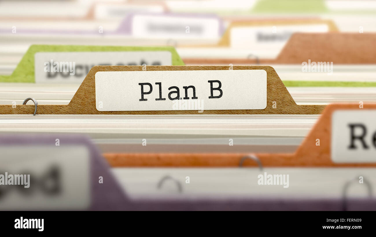 File Folder Labeled as Plan B Stock Photo - Alamy