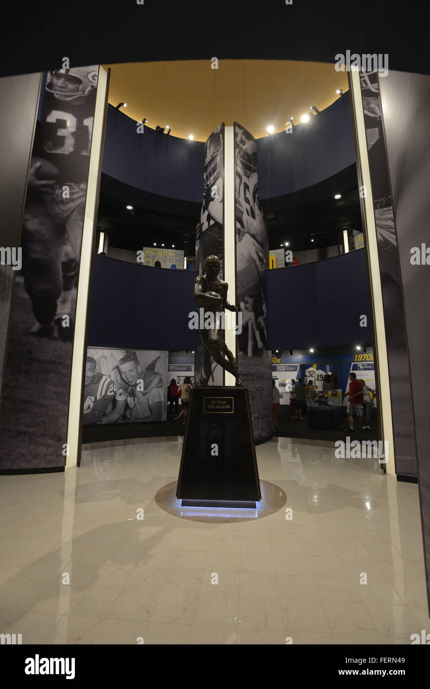 Canton, Ohio, USA. 30th June, 2013. Statue of Jim Thorpe in the Pro ...