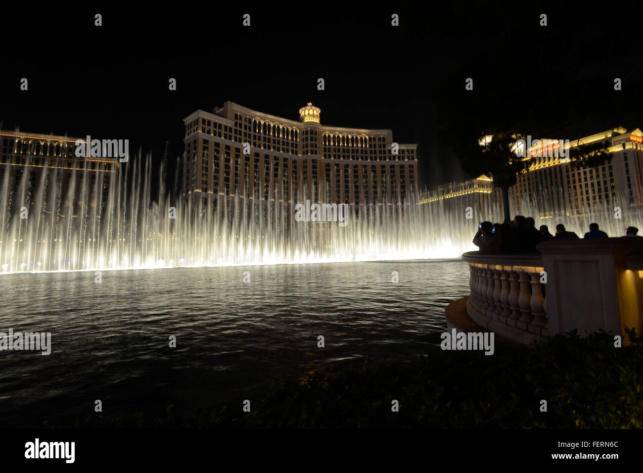 Las Vegas, Nevada, USA. 10th Feb, 2014. Night time views of the Fountains at the Bellagio on Feb ...