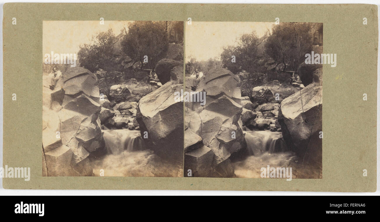 A stereograph from the gold rush era, showcasing early photographic ...