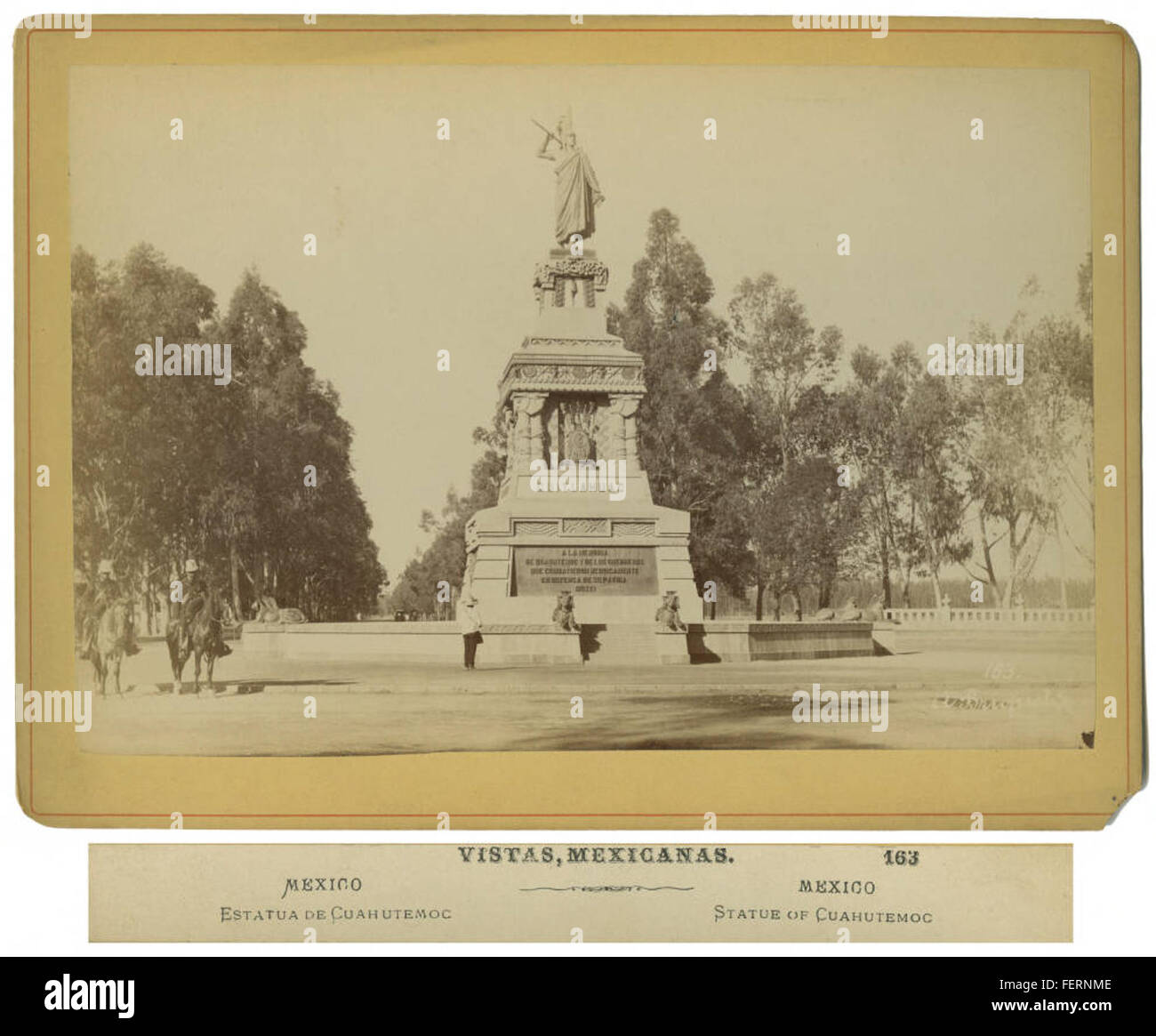 A photograph of the Statue of Cuauhtémoc, the last Aztec emperor ...