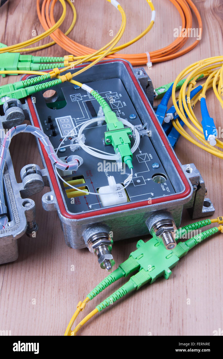 Fiber optic device ready for packet data transmission Stock Photo - Alamy