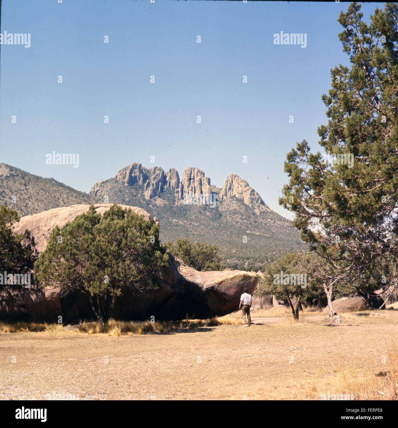 Sawtooth Mountain, located in the Davis Mountains State Park, Texas, is ...