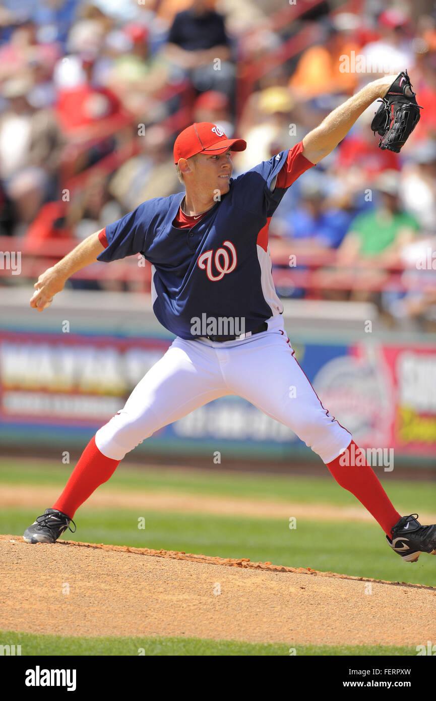 Viera, Florida, USA. 14th Mar, 2010. Washington Nationals pitcher ...