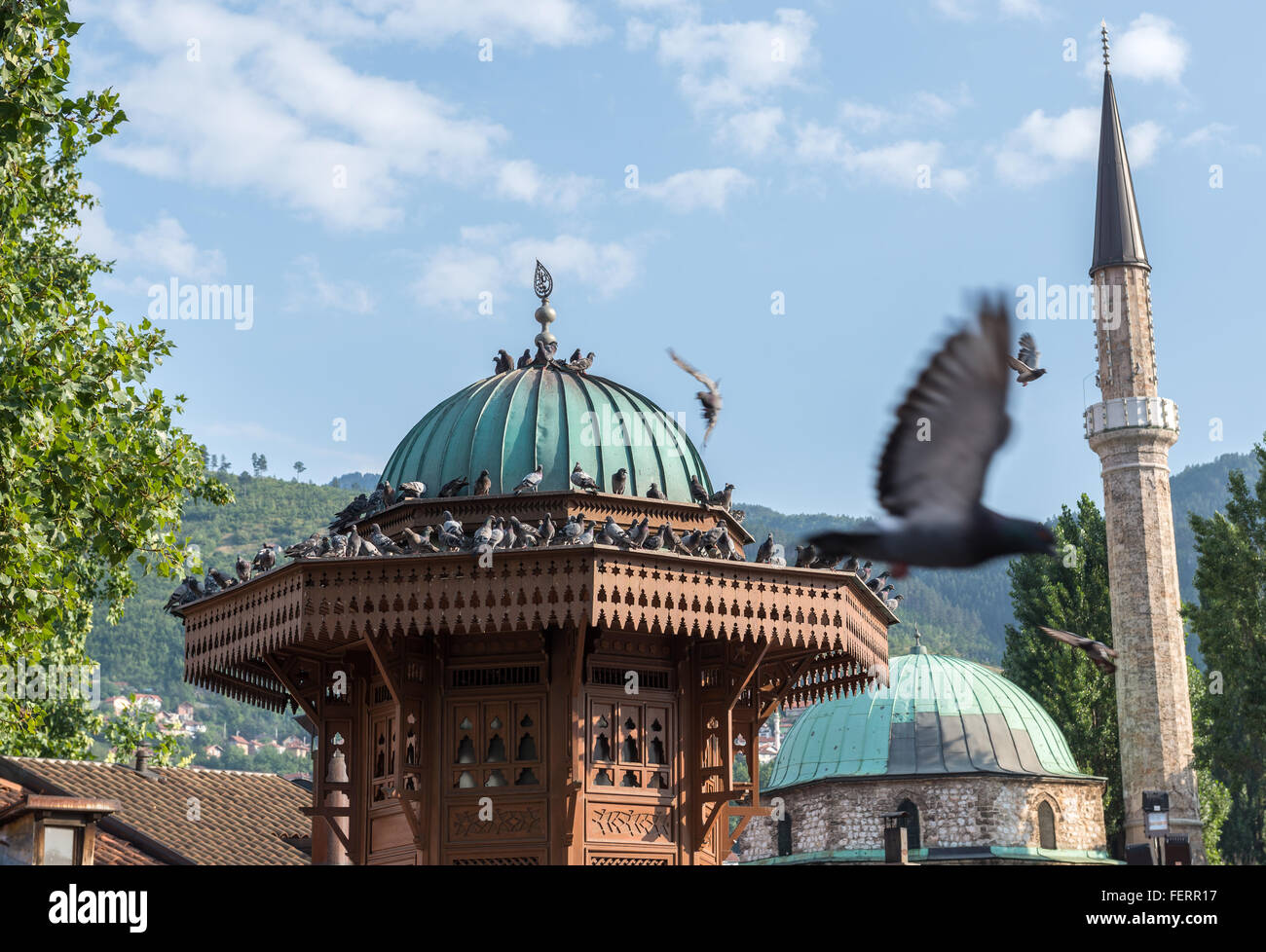 Sebilj fountain and Havadze Duraka’s mosque on main square of ...