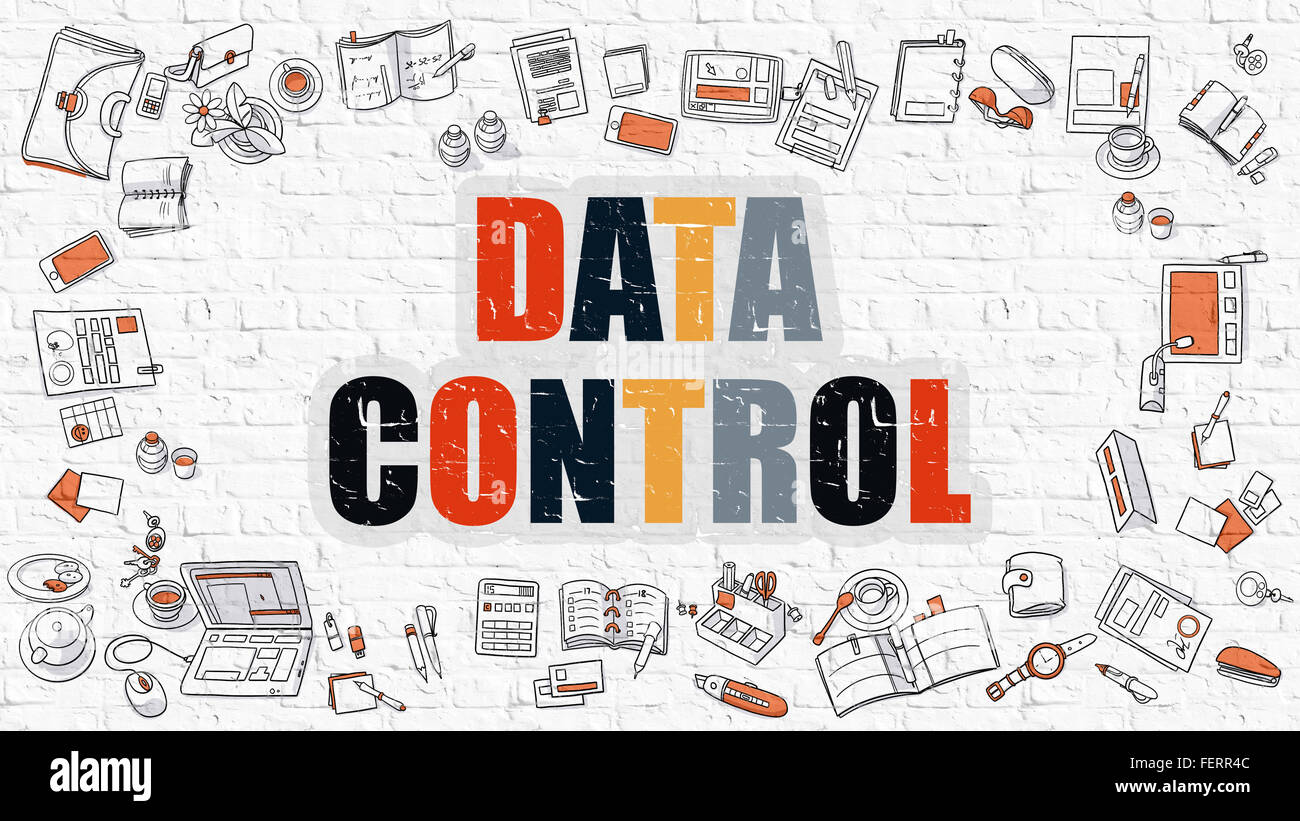 Data Control in Multicolor. Doodle Design Stock Photo - Alamy