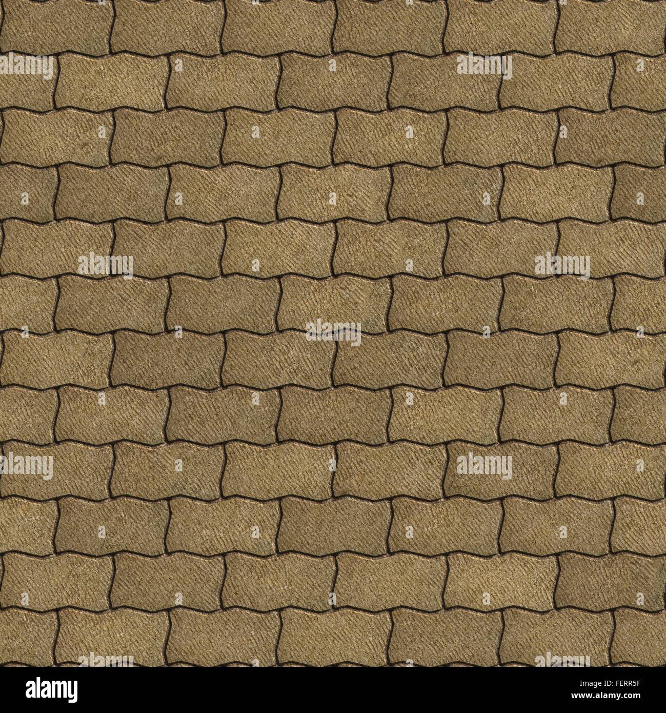 Sand Color Paving Slabs as Wavy Parallelograms Stock Photo - Alamy