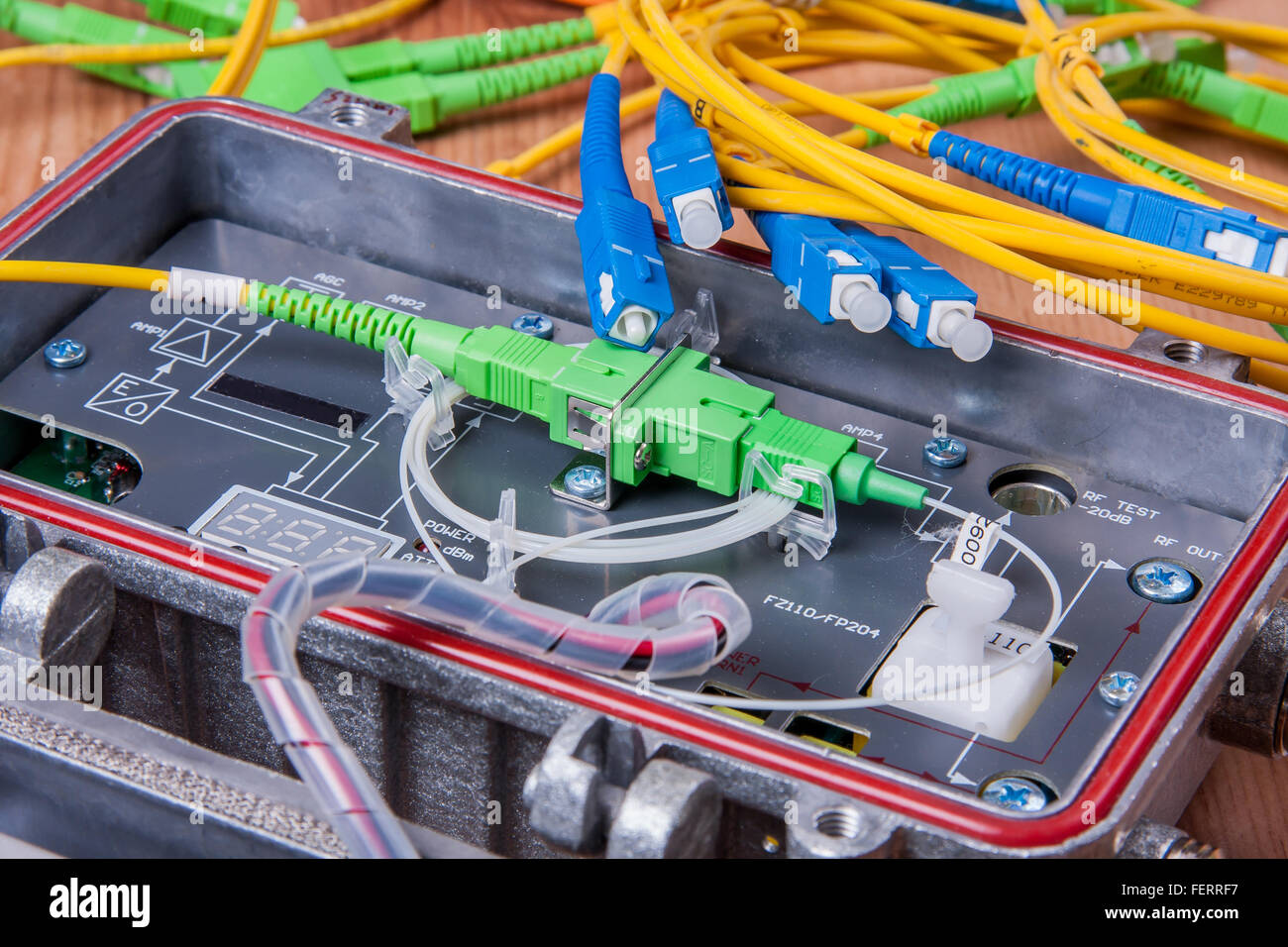 Fiber optic device ready for packet data transmission Stock Photo - Alamy