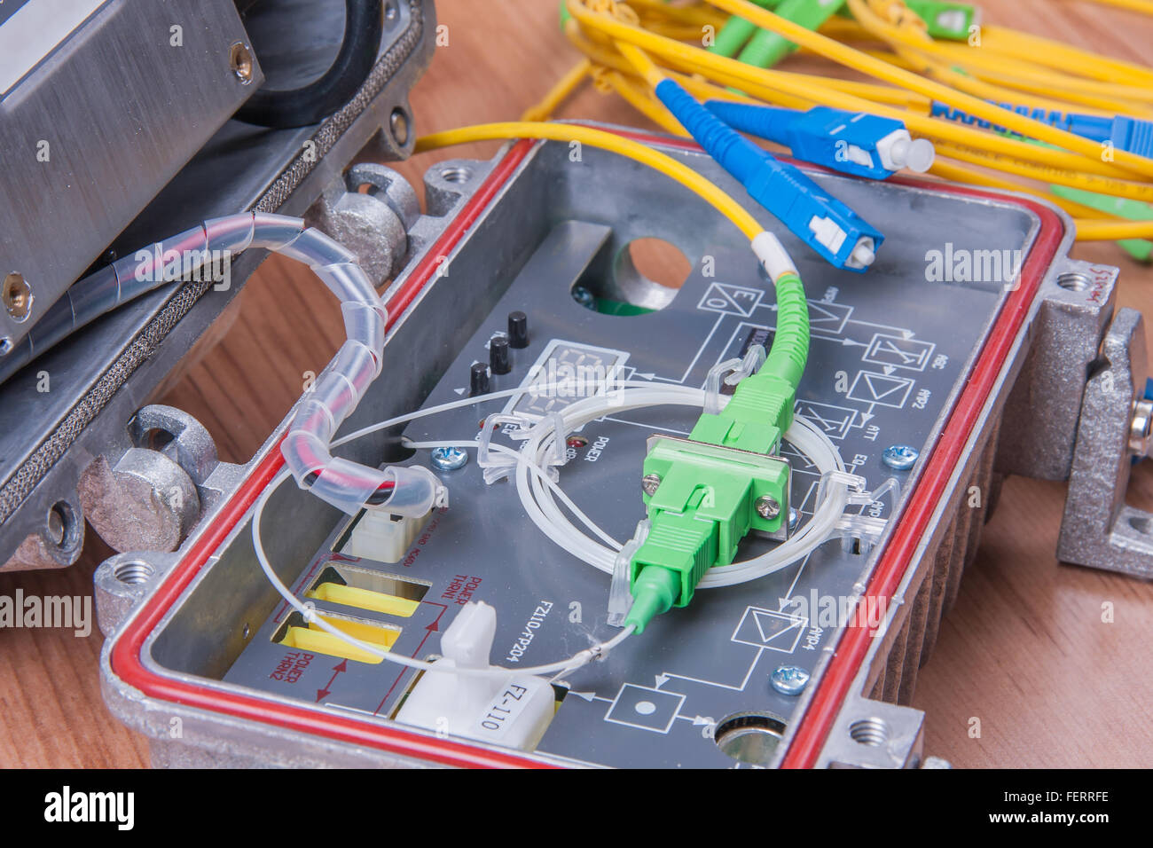 Fiber optic device ready for packet data transmission Stock Photo - Alamy