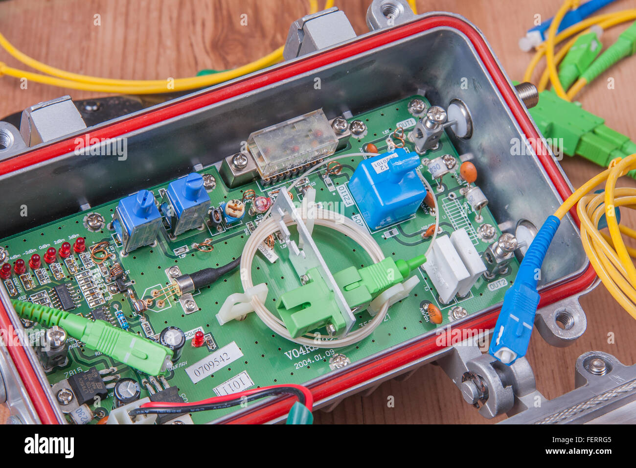 Fiber optic device ready for packet data transmission Stock Photo - Alamy