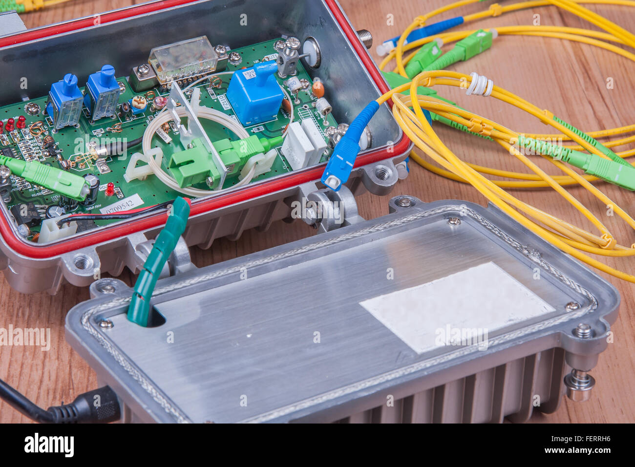 Fiber optic device ready for packet data transmission Stock Photo - Alamy