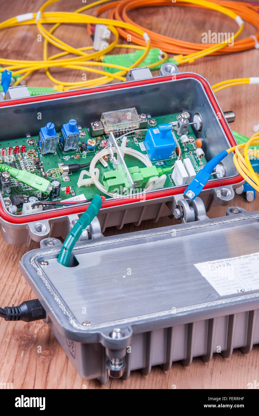 Fiber optic device ready for packet data transmission Stock Photo - Alamy