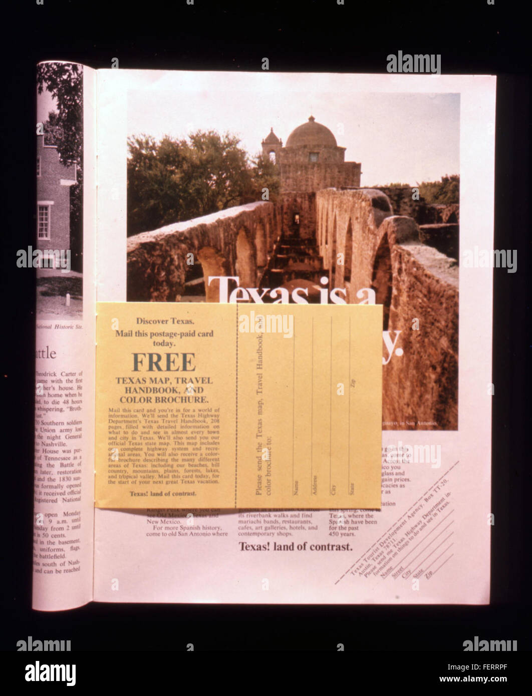This advertisement promotes tourism in Texas, highlighting the state's ...