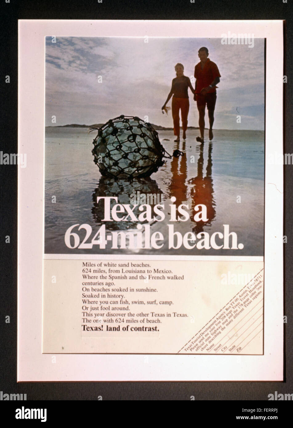 Advertisement advertisement, Texas, tourism Stock Photo - Alamy