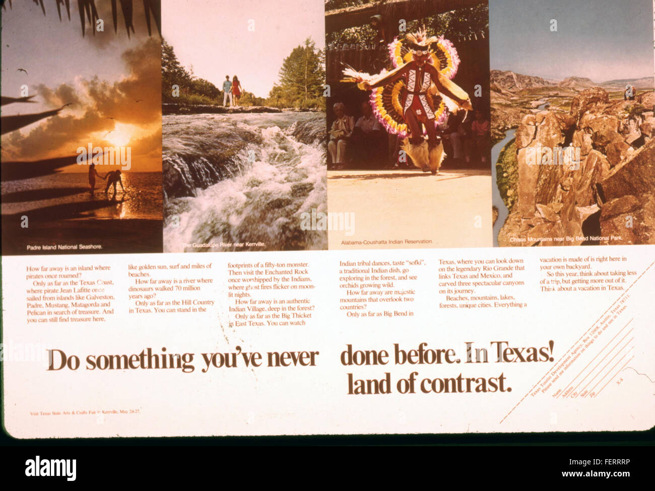 This advertisement promotes Texas as a prime tourism destination ...