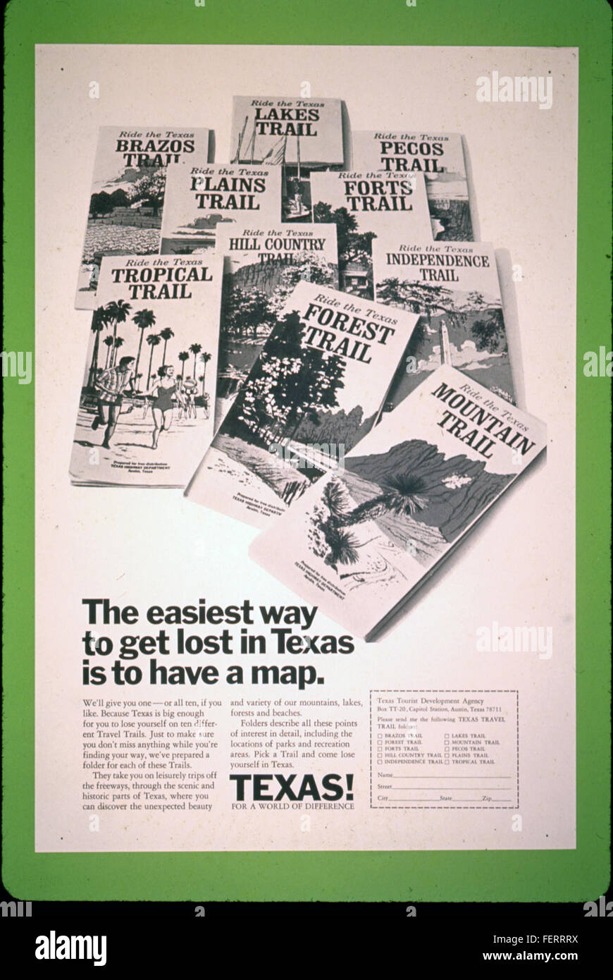 Advertisement advertisement, Texas, tourism Stock Photo - Alamy