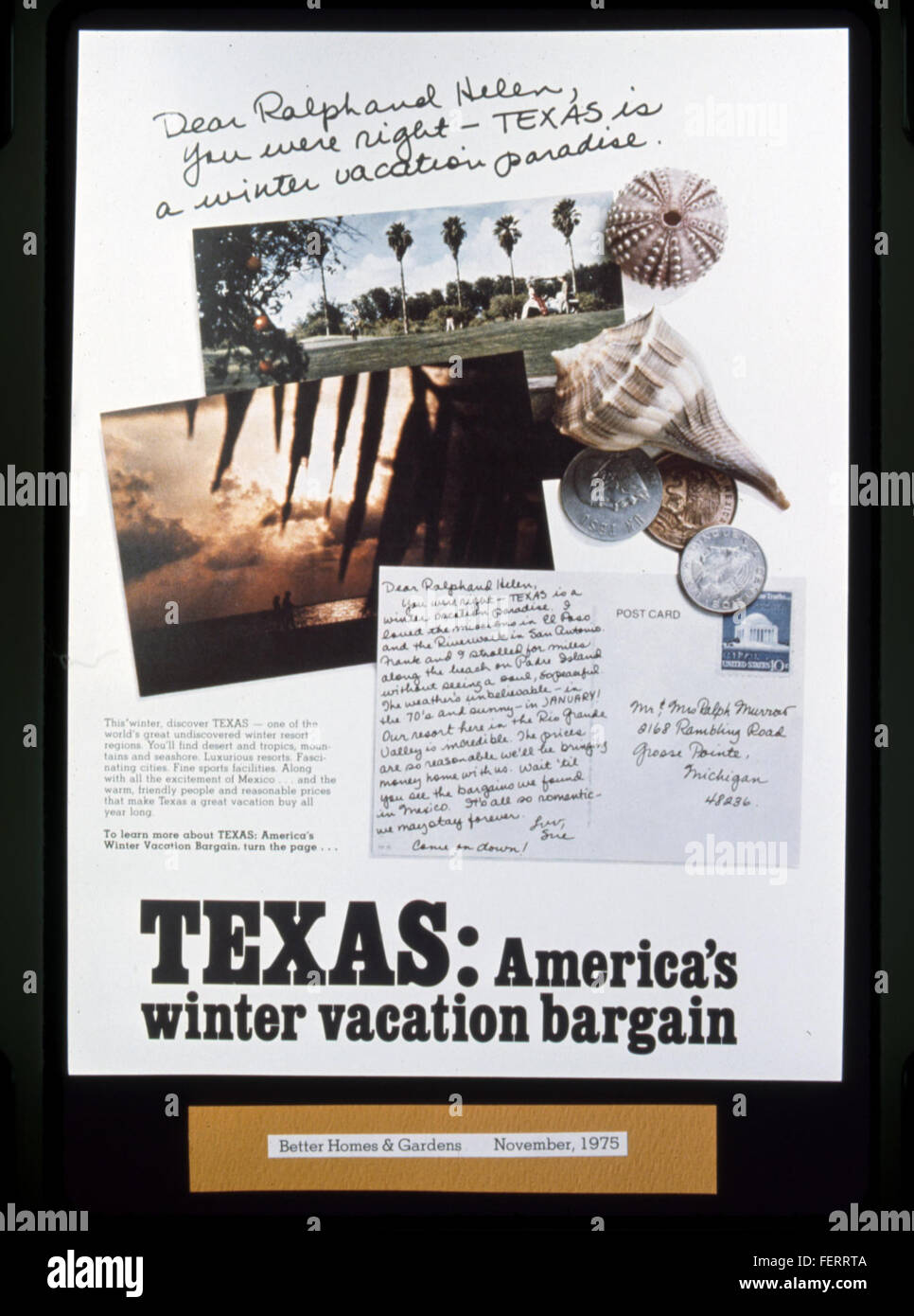 An advertisement promoting tourism in Texas highlights the state's ...