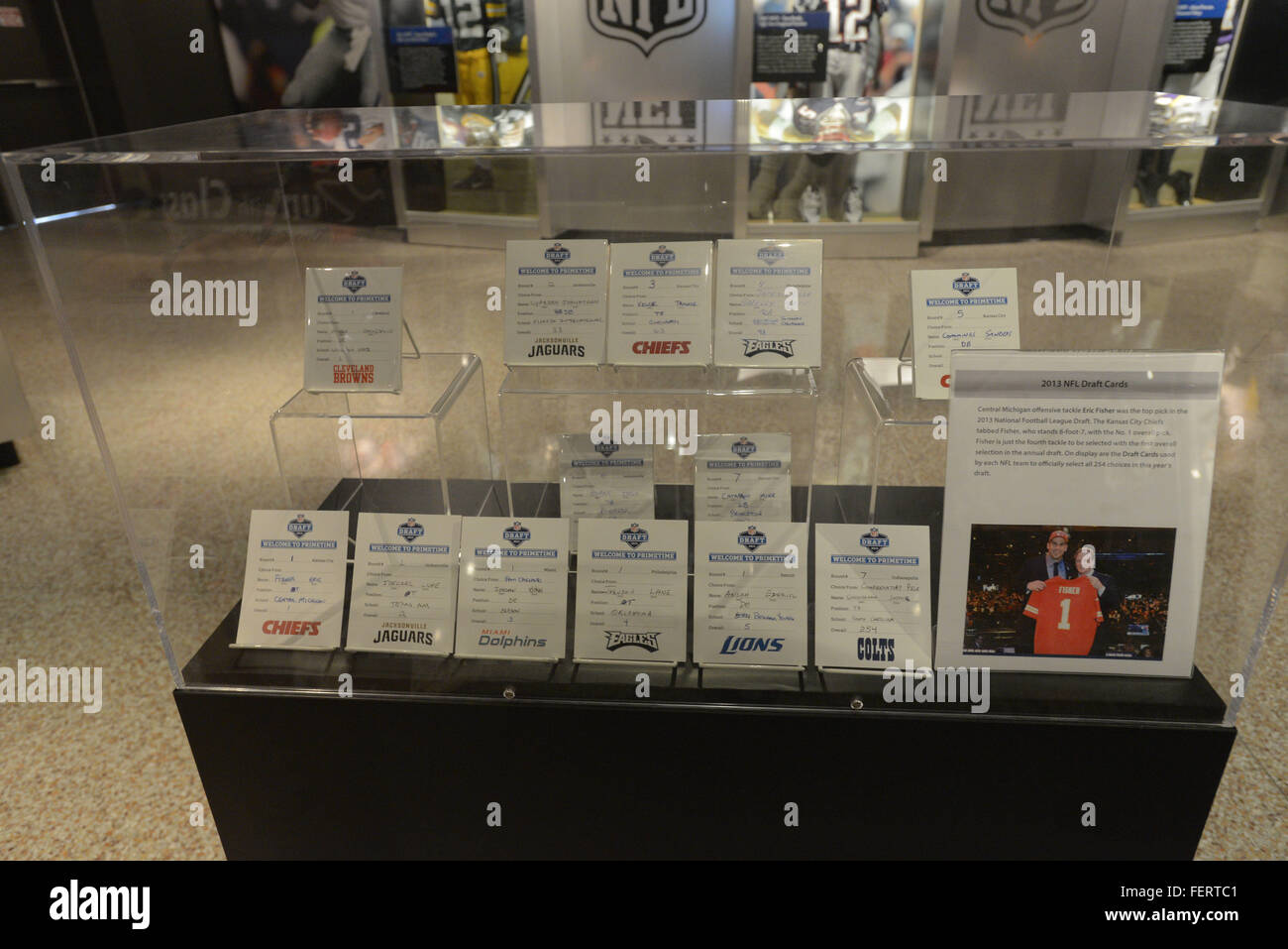 Canton, Ohio, USA. 30th June, 2013. Draft cards for each NFL team's ...