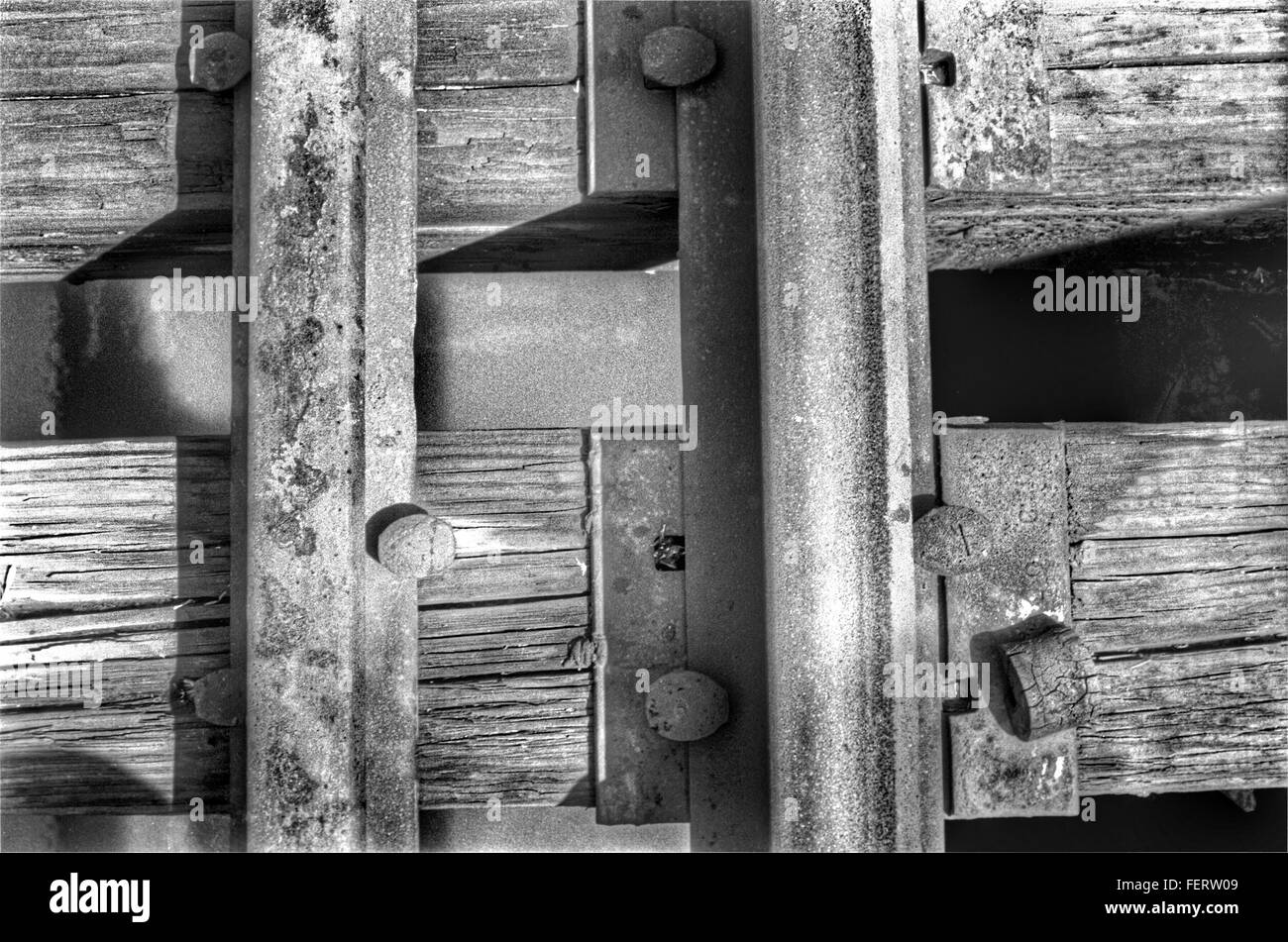Detail Of Railroad Track Stock Photo - Alamy