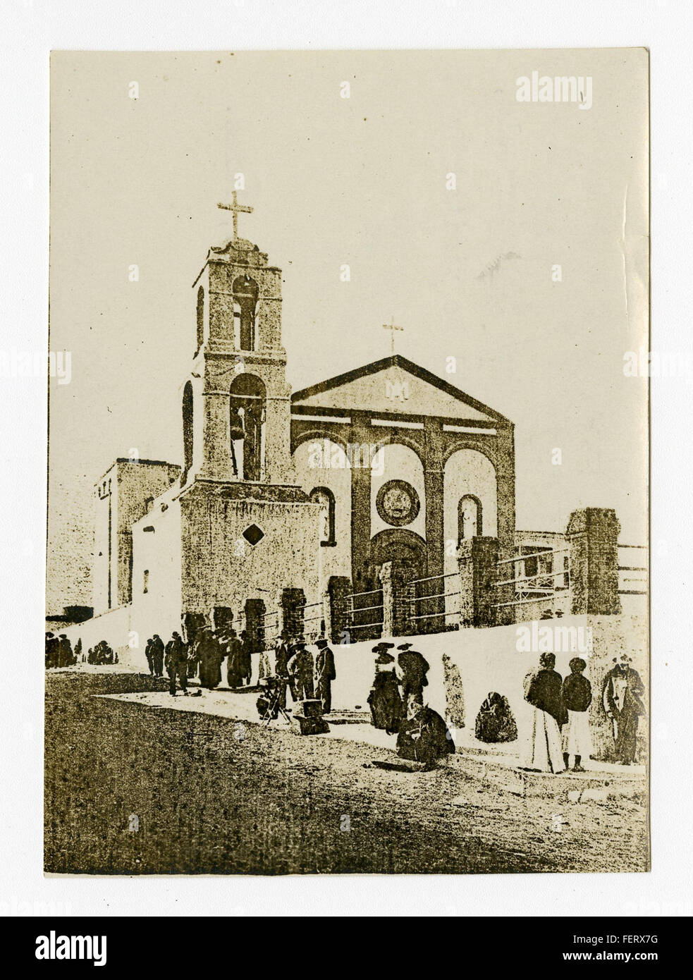 A photograph of the Guadalupe Church in Juarez, Mexico, over 300 years ...