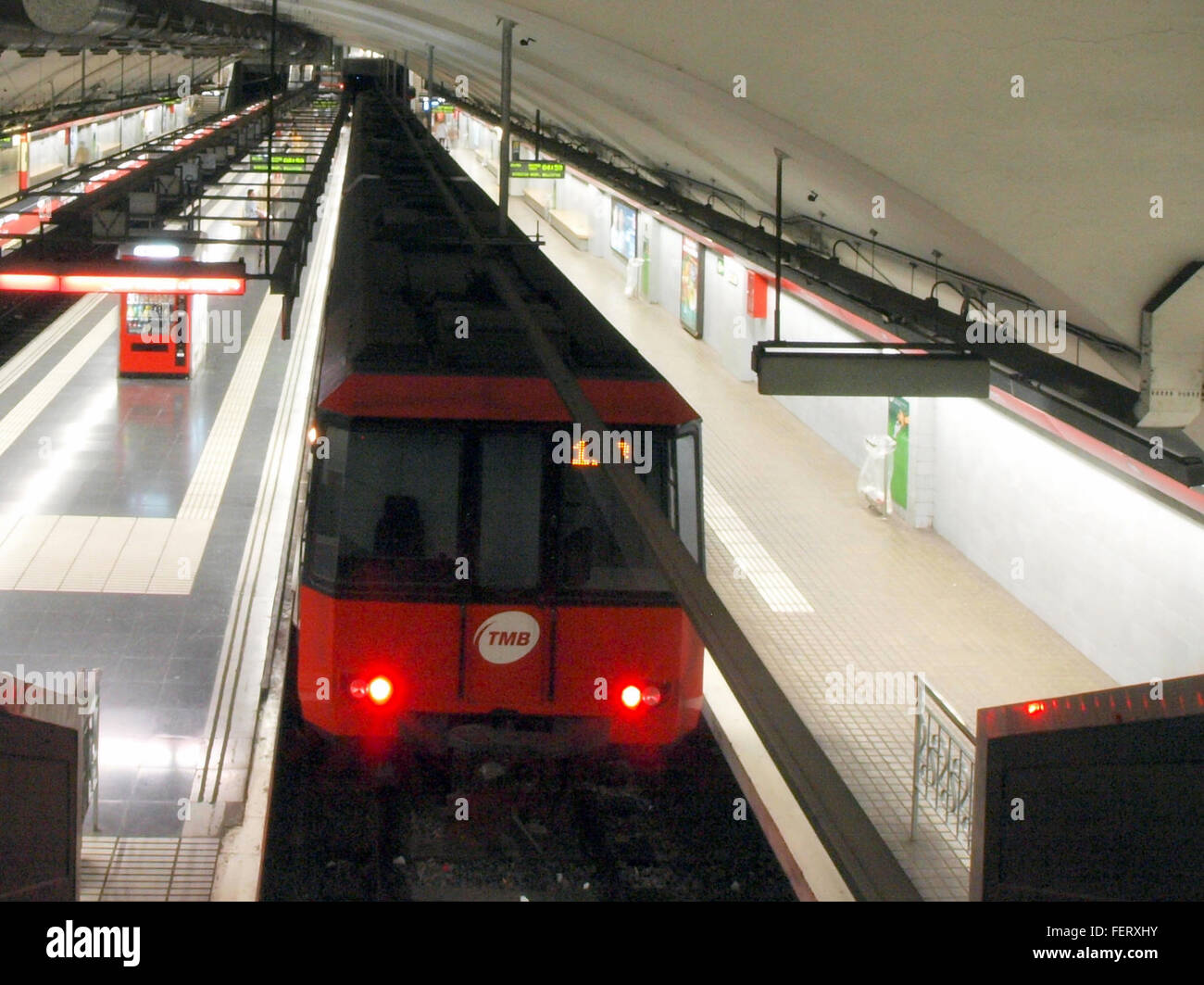 A view of the Metro system in Barcelona, Spain, showcasing its modern ...