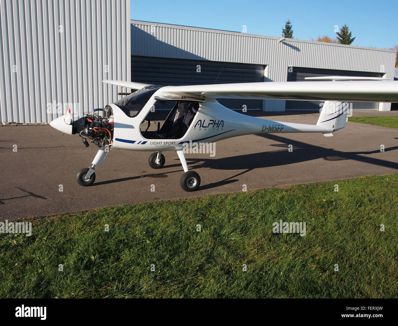 The Pipistrel ALPHA Trainer (D-MSFP) is a light training aircraft seen ...