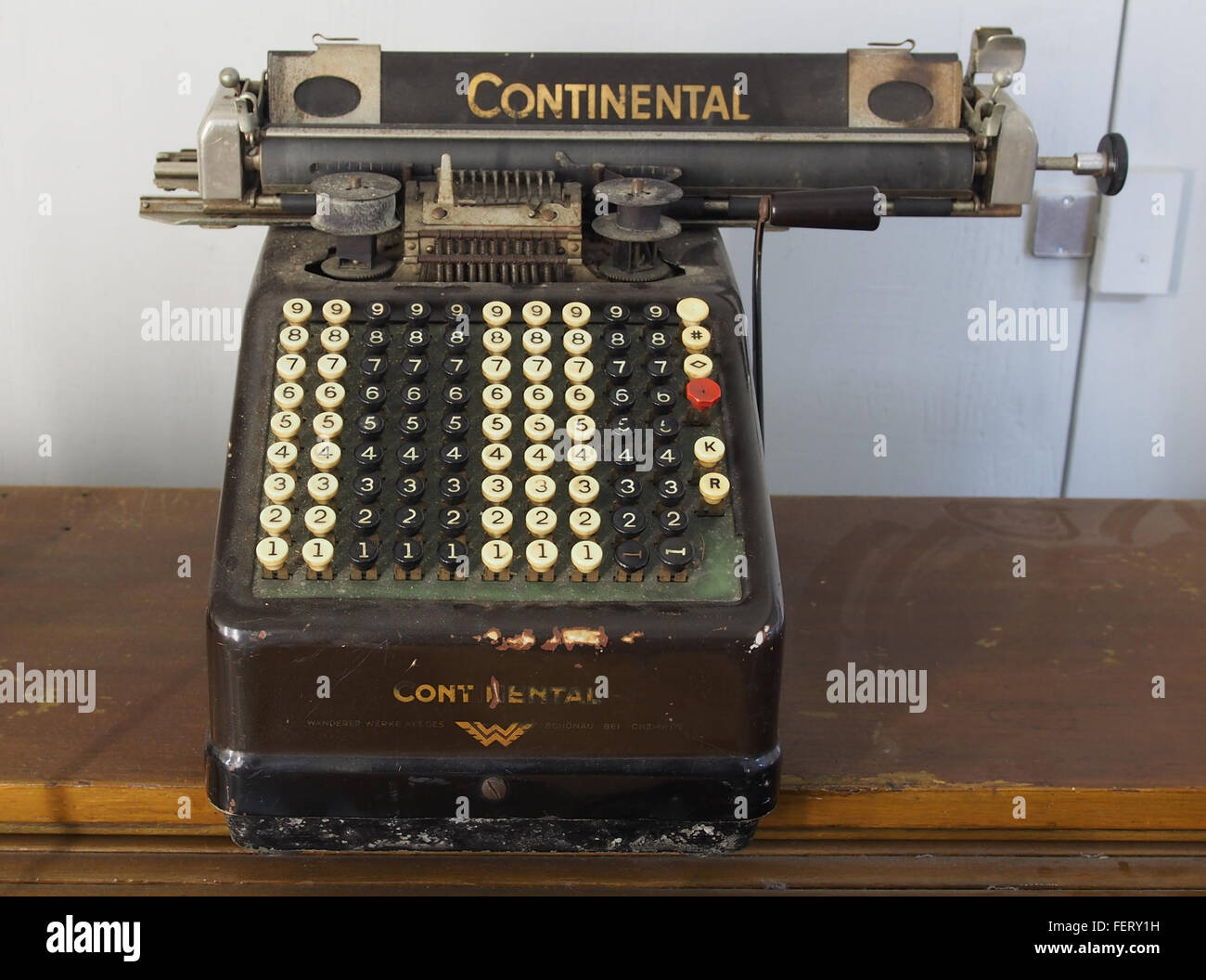 The Continental typewriter, displayed at the Auto & Uhrenwelt ...