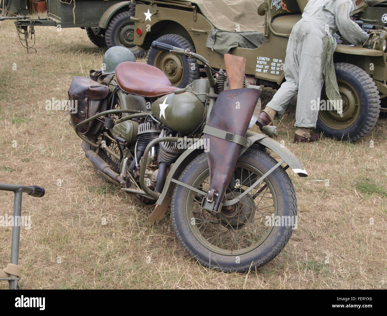 An HD military motorcycle is displayed, showcasing the design and ...