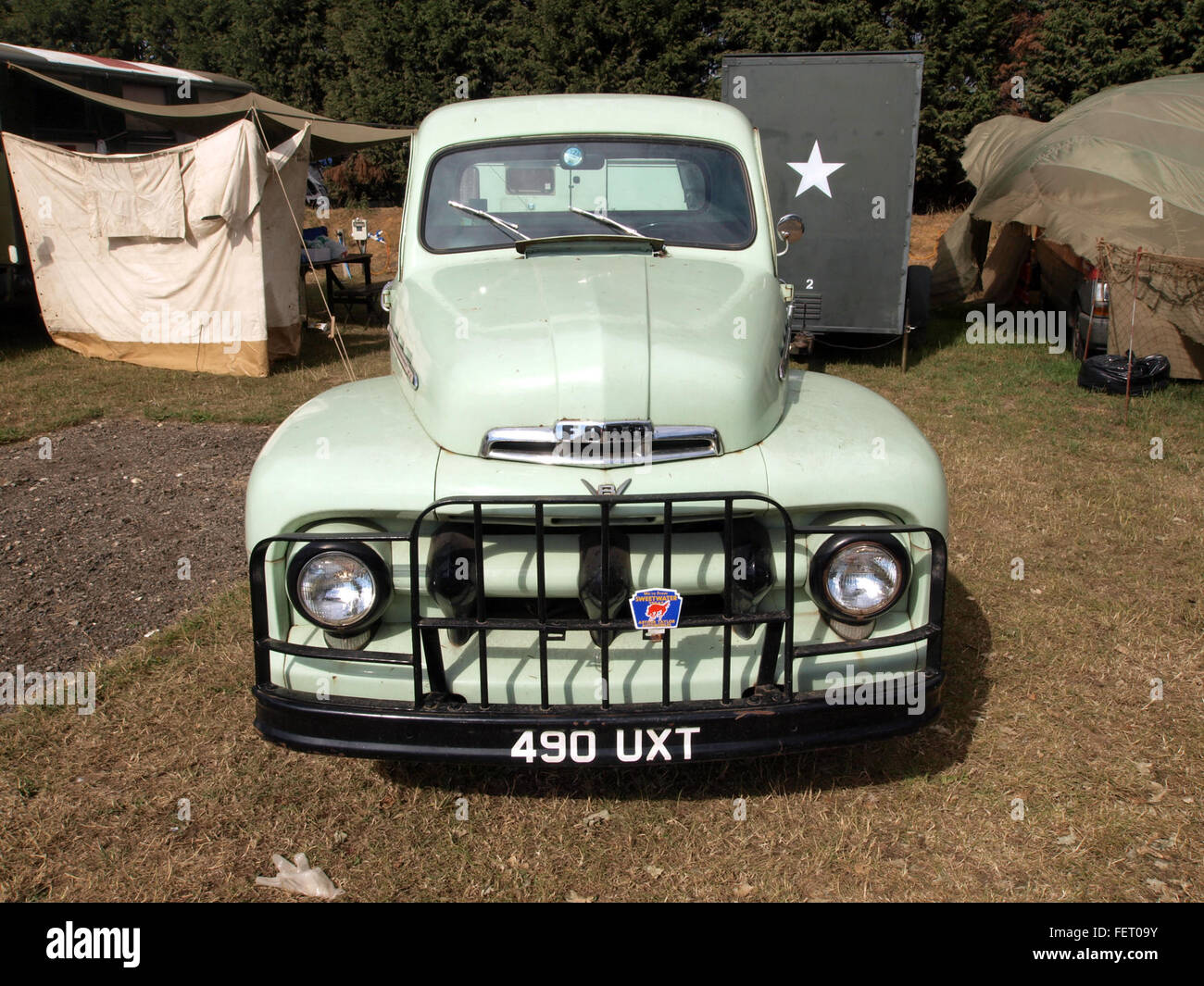 A Ford F1 is showcased at the War & Peace show in 2010, a historical ...
