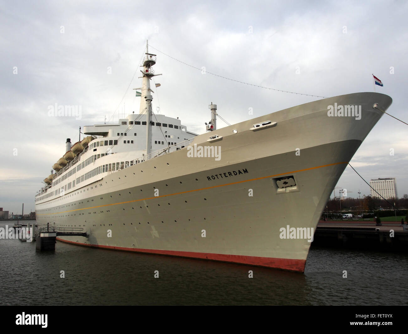 The SS Rotterdam, a retired ocean liner, is pictured at port. Known for ...
