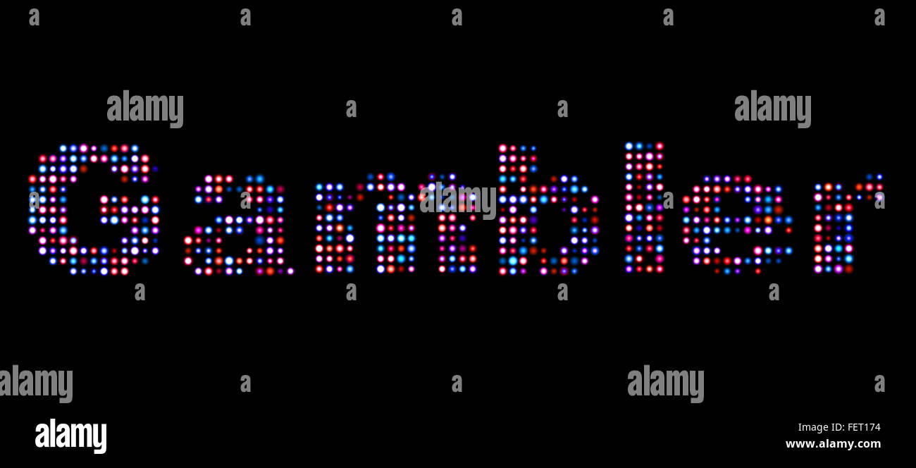 Gambler led text Stock Photo - Alamy