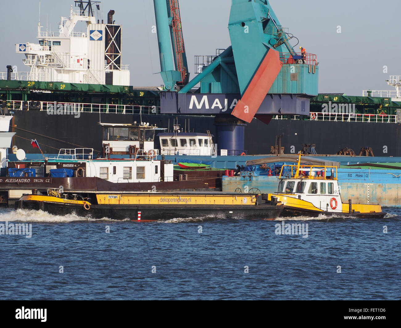 KP12 pushing Supplier 2 ENI 02323772 Port of Amsterdan Stock Photo - Alamy